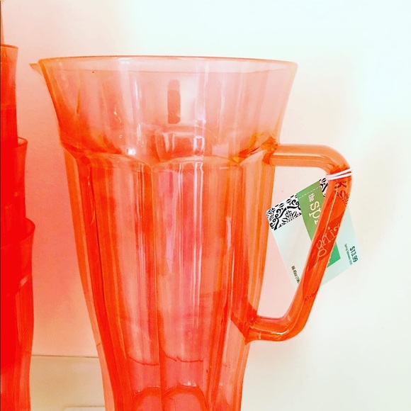 Dining | Orange Transparent Pitcher Set | Poshmark